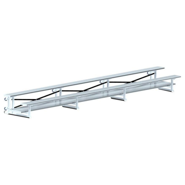 Jaypro Indoor Bleacher - 21 ft. (2 Row - Double Foot Plank) - Tip & Ro ...