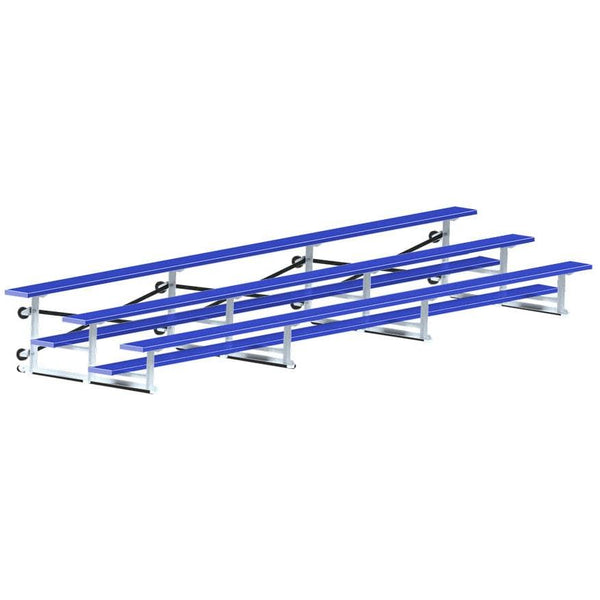 Jaypro Indoor Bleacher - 21 ft. (3 Row - Single Foot Plank) - Tip & Ro ...
