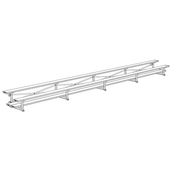 Jaypro Indoor Bleacher - 27 ft. (2 Row - Double Foot Plank) - Tip & Ro ...