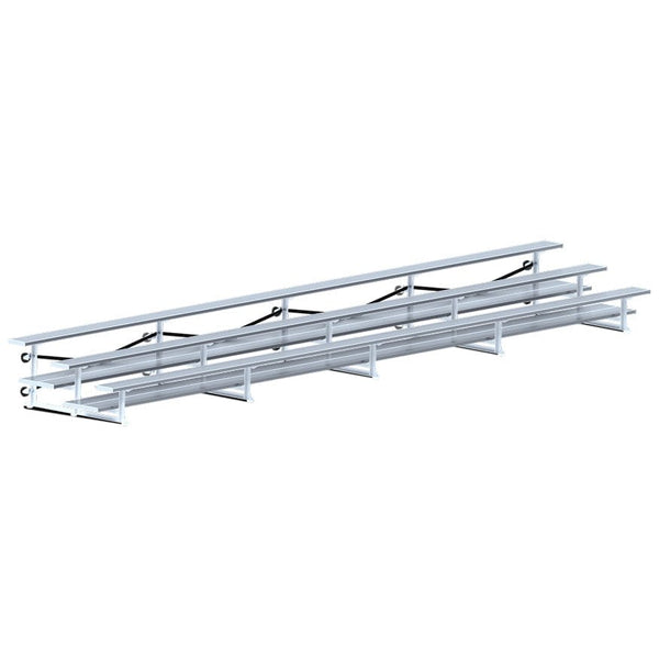 Jaypro Indoor Bleacher - 27 ft. (3 Row - Double Foot Plank) - Tip & Ro ...