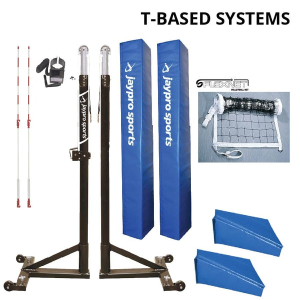 Jaypro T-Base Competition Volleyball Net System (FeatherLite Pin-Stop ...