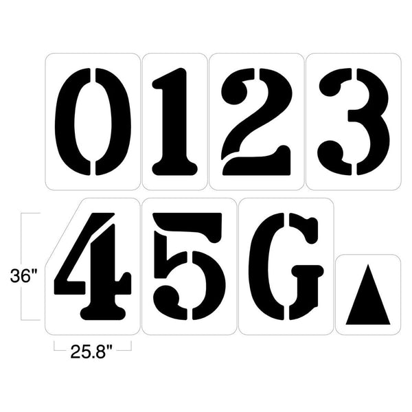 Newstripe 36" Football Field Numbers Stencil Kit 1/8″ (125mil) Profess ...