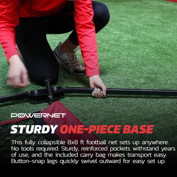Powernet Football QB Pass Accuracy Trainer 8' x 8' Portable Passing Ne ...