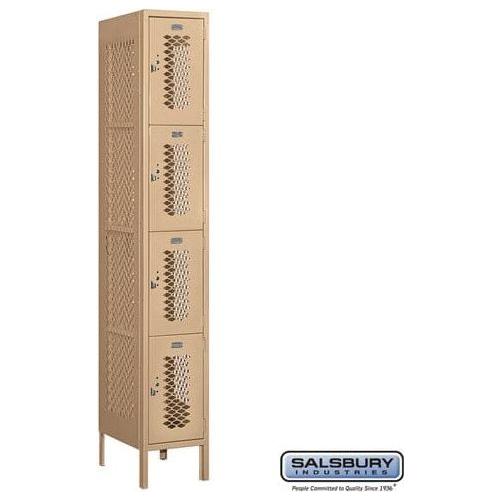 Salsbury 12" Wide Four Tier Vented Metal Locker 12" W x 78" H x 15" D ...