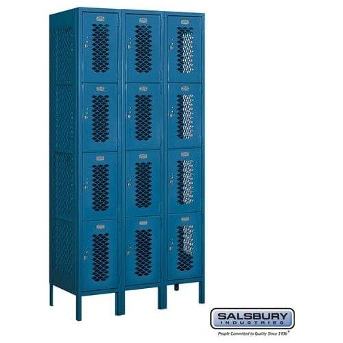 Salsbury 12" Wide Four Tier Vented Metal Locker 36" W x 78" H x 18" D ...