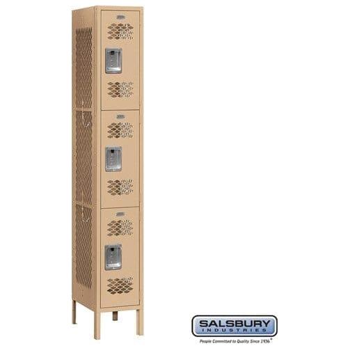 Salsbury 12" Wide Triple Tier Vented Metal Locker 12" W x 78" H x 18 ...