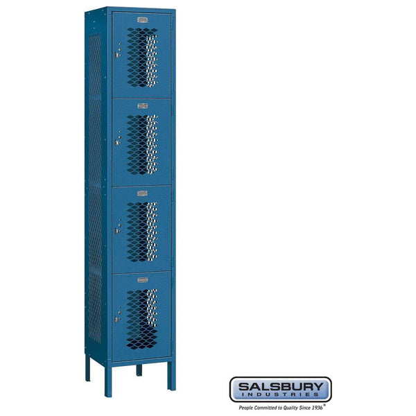 Salsbury 15" Four Tier Vented Metal Locker 15" W x 78" H x 18" D (Unas ...