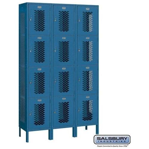 Salsbury 15" Four Tier Vented Metal Locker 45" W x 78" H x 15" D (Unas ...