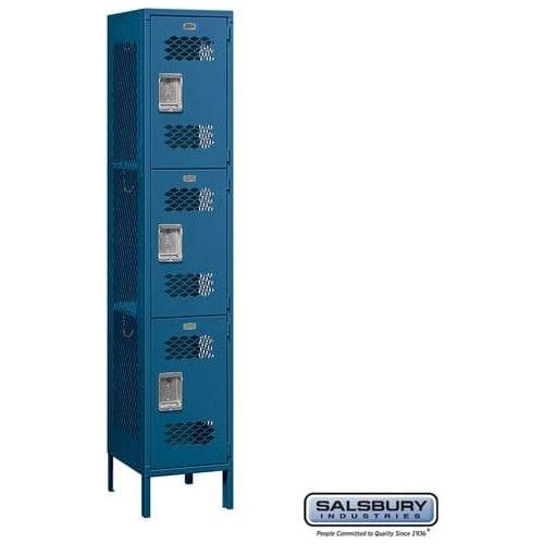 Salsbury 15" Triple Tier Vented Metal Locker 15" W x 78" H x 15" D (Un ...