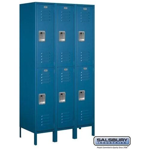 Salsbury 15" Wide Double Tier Standard Metal Locker 45" W x 78" H x 18 ...
