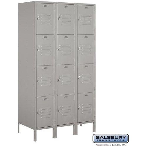 Salsbury 15" Wide Four Tier Standard Metal Locker 45" W x 78" H x 15 ...