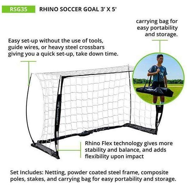 Champion Sports 3' x 5' Rhino Flex Portable Soccer Goal RSG35 – Pro ...