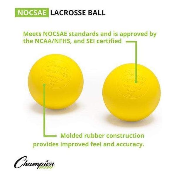 Champion Sports NOCSAE Lacrosse Ball Yellow LBYNOCSAE – Pro Sports Equip