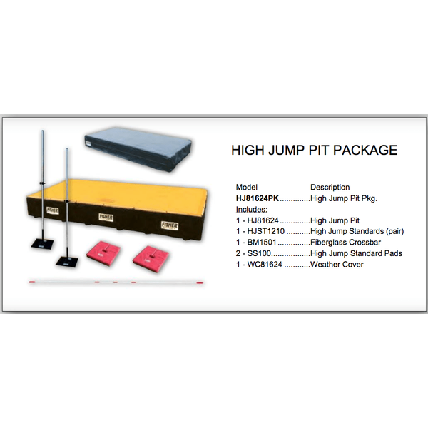 Fisher 8' x 16'6" x 24" NCAA/NFHS High Jump Pit Package HJ81624PK – Pro ...