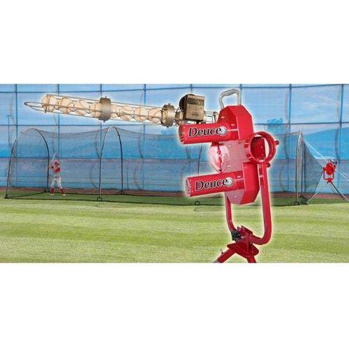 Heater Deuce 75 MPH Pitching Machine w/ Xtender 36' Batting Cage DC119 ...