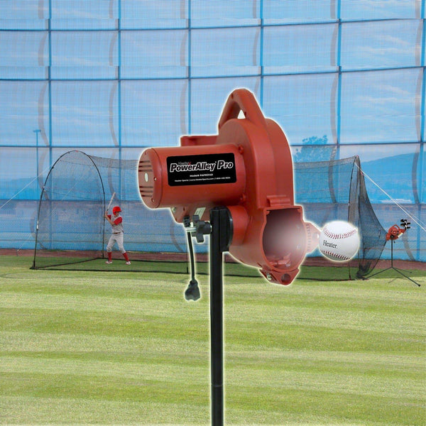 Heater PowerAlley Pro Pitching Machine w/ 22' Batting Cage PAPRO349 ...