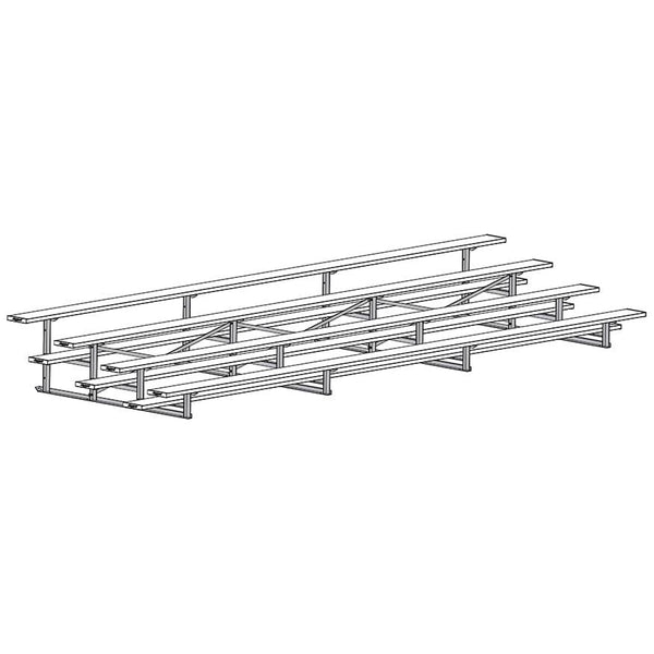 Jaypro Bleacher - 21' (4 Row - Single Foot Plank) - Standard, Outdoor ...