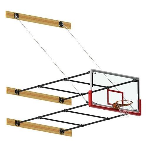Jaypro Wall-Mounted Basketball Backstop Stationary Glass Backboard ...